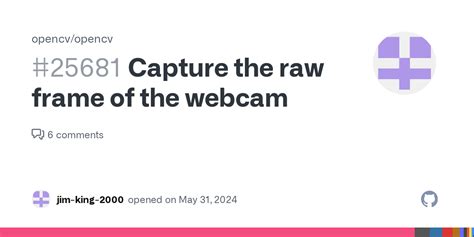 Capture The Raw Frame Of The Webcam · Issue 25681 · Opencvopencv · Github