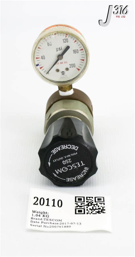 20110 Tescom Single Stage Regulator Psig Max 250 W Gauge 44 2213 242 251 J316gallery