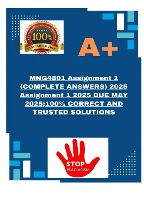 Mng4801 Assignment 1 Complete Answers 2025 Assignment 1 2025 Due May 2025 100 Correct And