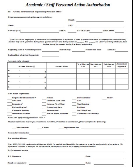 Work Authorization Form Template