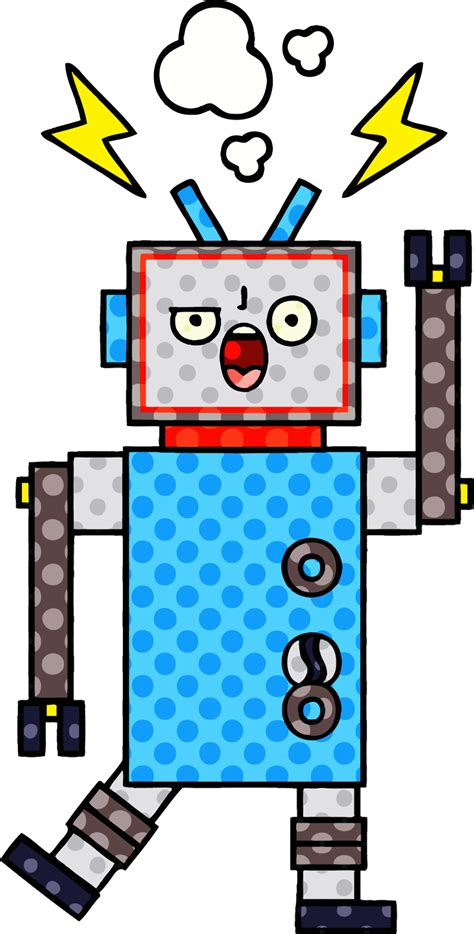 Comic Book Style Cartoon Broken Robot 39945277 Png