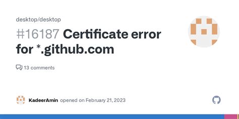 Certificate Error For · Issue 16187 · Desktopdesktop