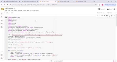 worked on text classification with bharat intern katam kavya posted