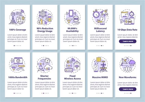 Premium Vector 5g Technologies Onboarding Mobile App Page Screen With Linear Concepts Shorter