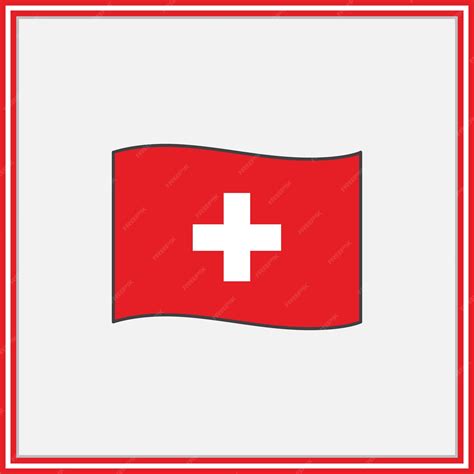 스위스 국기 만화 벡터 그림 스위스의 국기 플랫 아이콘 개요 국가 스위스 국기 프리미엄 벡터