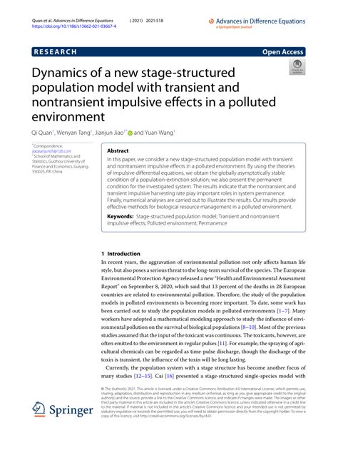 Pdf Dynamics Of A New Stage Structured Population Model With Transient And Nontransient