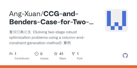 Ccg And Benders Case For Two Stage Robust Optimizationtwo Stage Robustpdf At Main · Ang Xuan