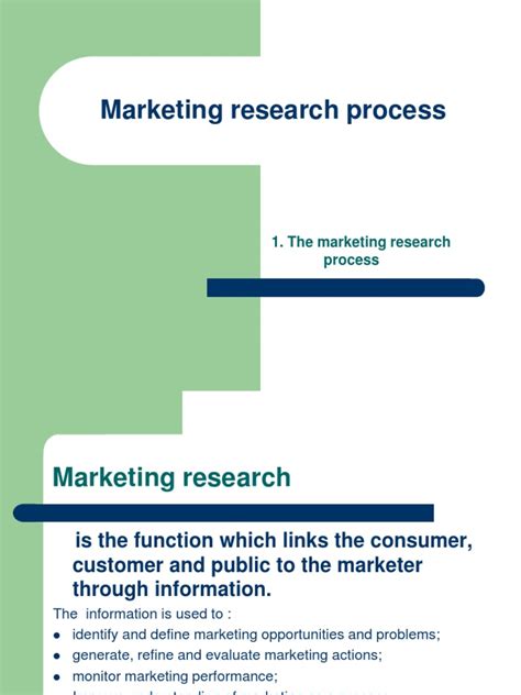 Marketing Research Processppt Marketing Research Marketing