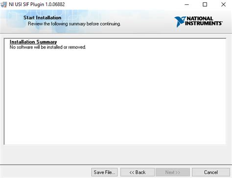 No Software Will Be Installed Message When Installing Diadem Dataplugin