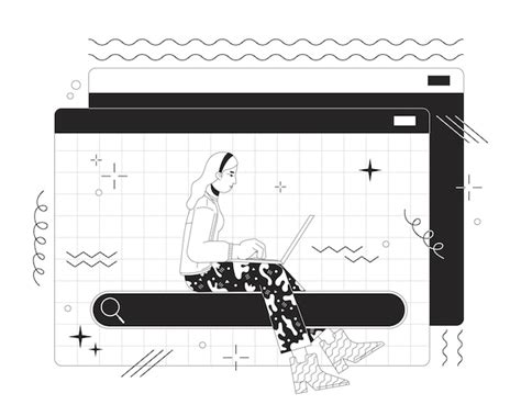 Premium Vector Seeking Data Online 2d Linear Illustration Concept