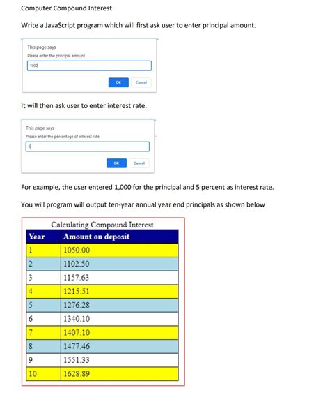 Solved Computer Compound Interest Write A Javascript Program