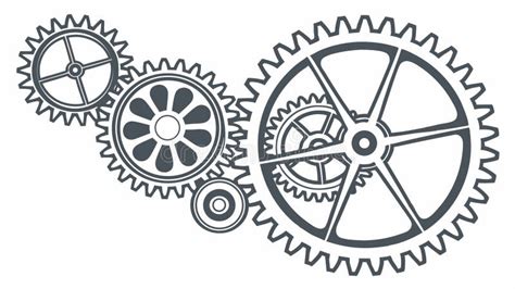 Interlocking Gears And Cogs Vector Illustration Industry And Engineering Vector Design