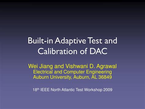 Ppt Built In Adaptive Test And Calibration Of Dac Powerpoint
