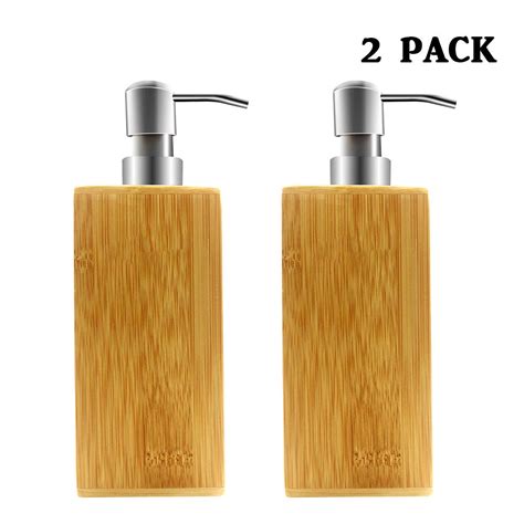 N Amboo Bamboo Refillable Empty Pump Liquid Container Bottles Jars