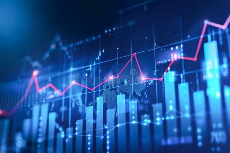Abstract Financial Data Analysis Graphs And Charts Overlaying Cityscape At Night Stock