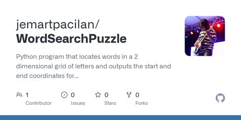 GitHub Jemartpacilan WordSearchPuzzle Python Program That Locates Words In A Dimensional