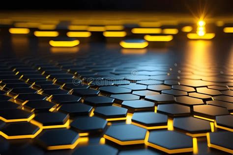 Hexagonal Tech Background With Glowing Edges For Technology And Science Concepts Stock