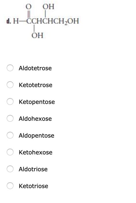 Solved Classify Each Monosaccharide In Terms Of Functional Chegg Com