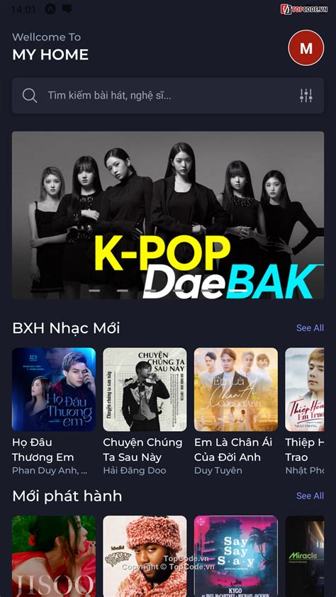 Full Code ứng Dụng Di động Nghe Nhạc Trực Tuyến