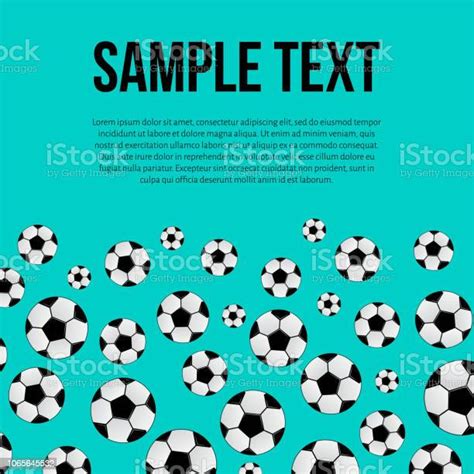 축구 공 박하 녹색 바탕에 흩어져 스포츠 개념입니다 축구 벡터 일러스트입니다 공간 디자인 프로젝트에 대 한 텍스트와 함께 서식