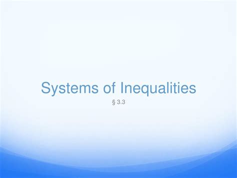 Ppt Two Variable Inequalities And Systems Of Inequalities Powerpoint