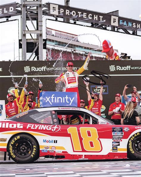 Autographed 2023 Sammy Smith 18 Phoenix Win Xfinity 8x10 Nascar Photo