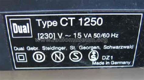 Hifi Tuner Ct 1250 Radio Dual Gebr Steidinger St Georgen