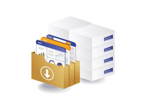 Premium Vector Collection Of Central Server Data Analysis