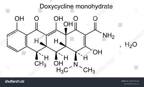 Chemical Structure Doxycycline Monohydrate Drug Substance Stock Vector