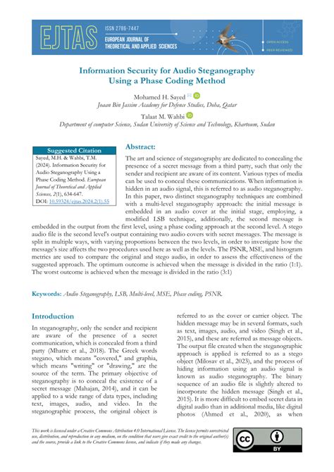Pdf Information Security For Audio Steganography Using A Phase Coding