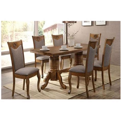 Wooden 6 Seater Rectangular Dining Table Set For Home At Rs 65000set