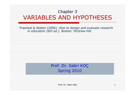 Pdf 03 Variables And Hypotheses Prof Dr Sabrİ KoÇ€¦ · Chapter 3