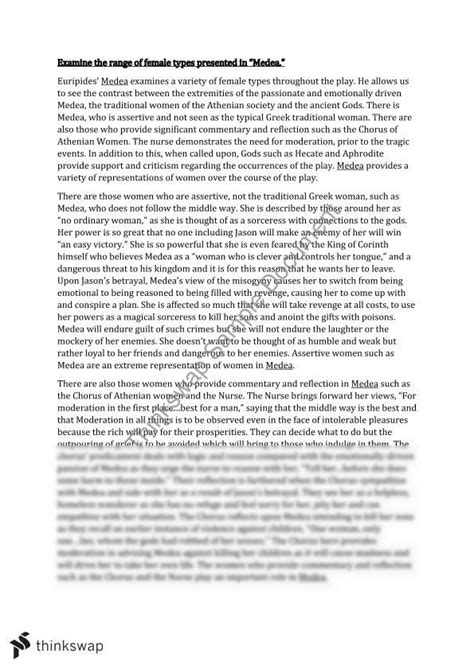 Medea Text Response Essay Year 12 Vce English Thinkswap