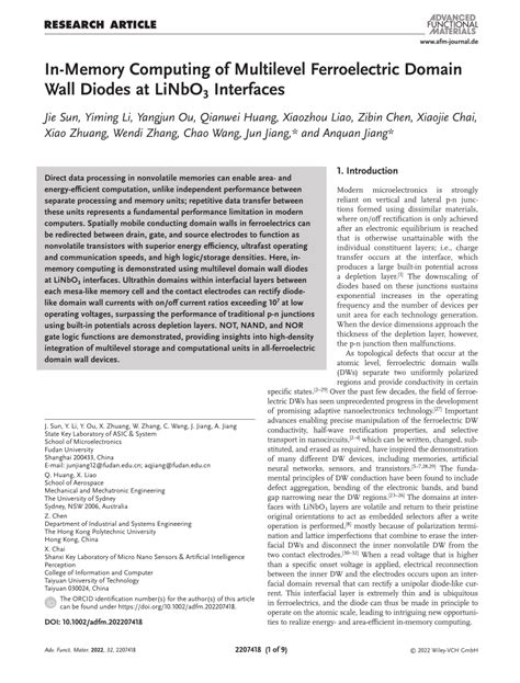 In‐memory Computing Of Multilevel Ferroelectric Domain Wall Diodes At