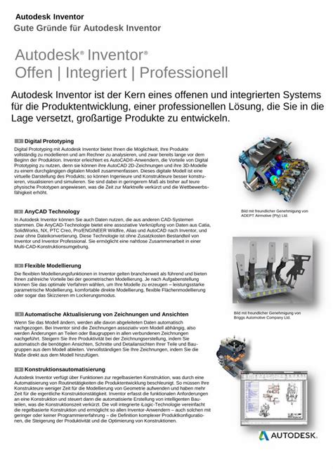 Pdf Autodesk Inventor Offen Integriert Professionell · Gute Gründe Für Autodesk Inventor