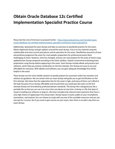 Ppt Oracle Database 12c Certified Implementation Specialist