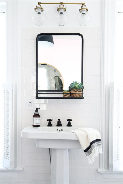 Traditional Bathroom Mirror With Shelf Rispa