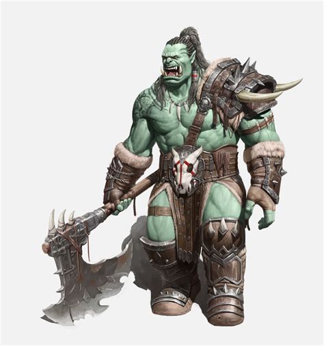 A Orc Warrior Yongwon Park Kriegerin Pappaufsteller Fantasy