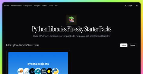 Python Libraries Bluesky Starter Packs 1 Lists • Mar 2025