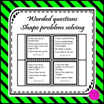 D Shape Problem Solving Problem Solving Solving D Shapes