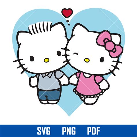 Hello Kitty And Dear Daniel Love Heart Svg Kawaii Kitty Cat Inspire Uplift
