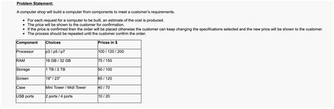 Solved A Computer Shop Will Build A Computer From Components Chegg
