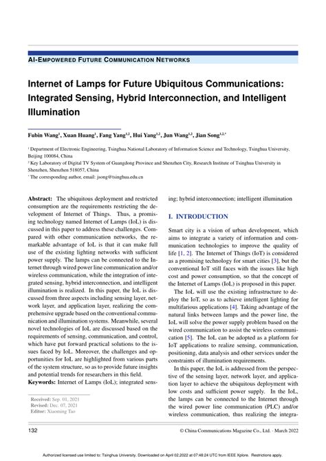Pdf Internet Of Lamps For Future Ubiquitous Communications Integrated Sensing Hybrid