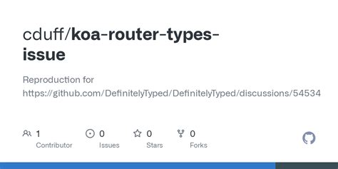 Github Cduffkoa Router Types Issue Reproduction For Definitelytyped