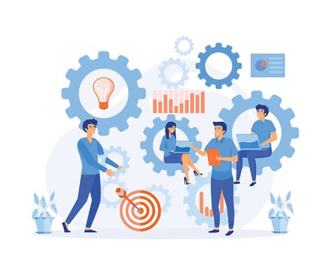 Communication And Teamwork Concept Business People Working Together In Team Scene Of Company