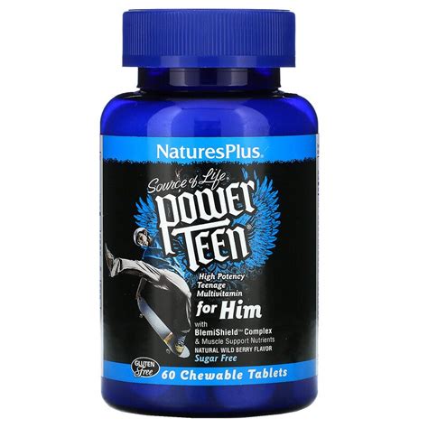 Natures Plus Power Teen for Him, 60 Chewable Tablets - Appleseeds ...