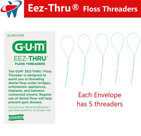 50 200x Sunstar Gum 840 Eez Thru Floss Threaders 50 Pieces Total Floss