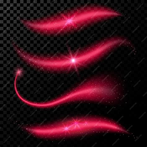 Premium Vector Magic Sparkle Comet And Stardust Pink Cosmic Glittering Waves With Glowing