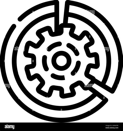 Gear Working Process Erp Line Icon Vector Gear Working Process Erp Sign Isolated Contour