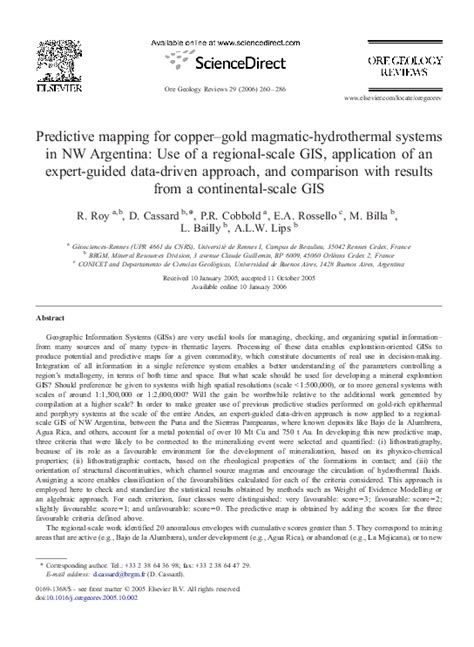 Pdf Predictive Mapping For Coppergold Magmatic Hydrothermal Systems